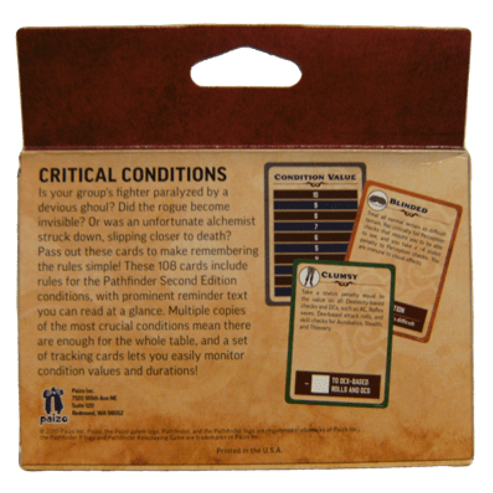 Pathfinder Condition Card Deck 2nd Edition